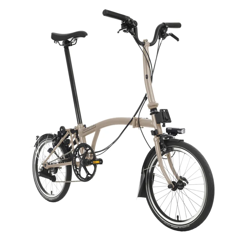 Brompton C Line Explore Mid Bar 6 speed with Rack in Dune Sand